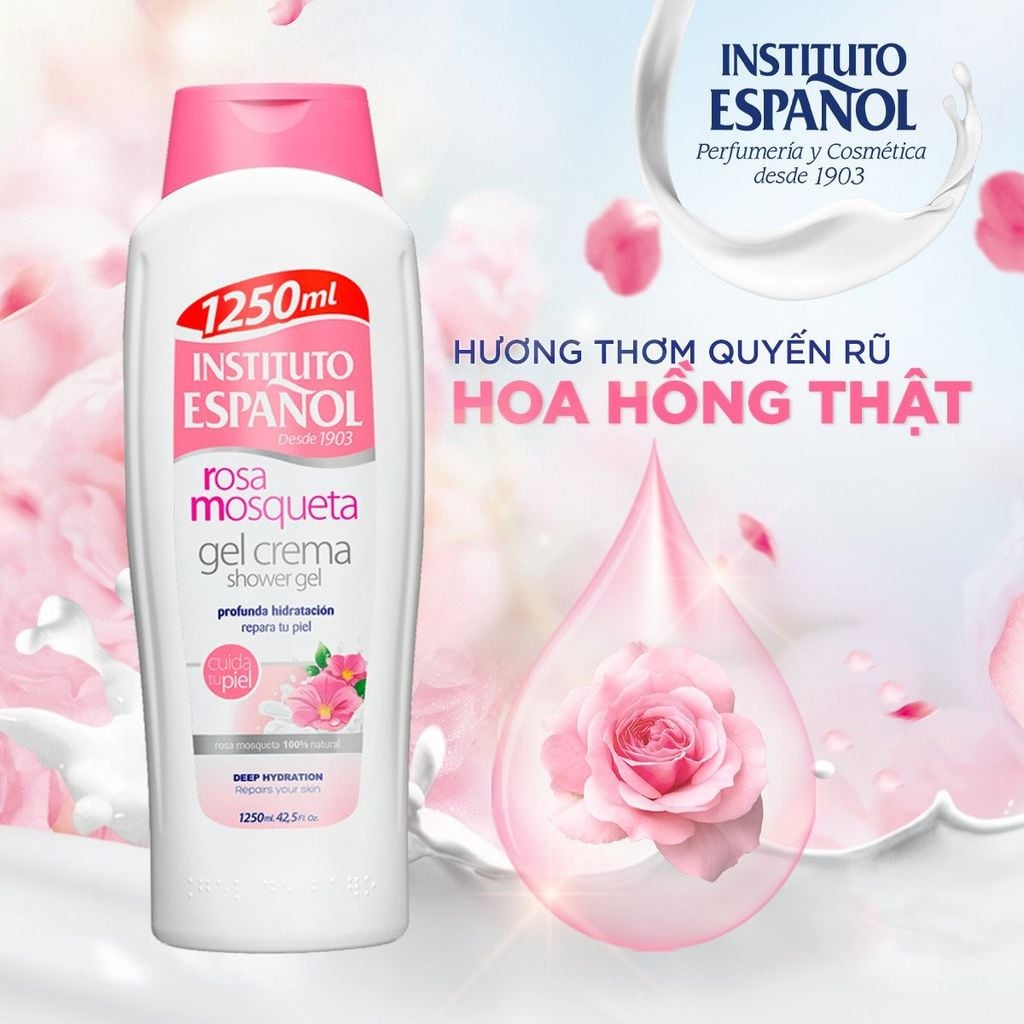 Instituto Español Gel tắm Rosa Mosqueta Gel Crema 1250mlInstituto Español Gel tắm Rosa Mosqueta ...