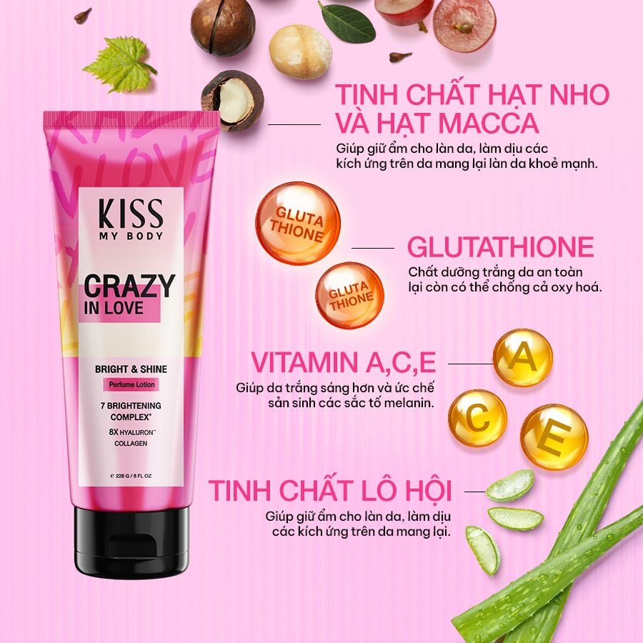 Kiss My Body Sữa dưỡng thể Bright & Shine Perfume Lotion #Crazy In Love ...