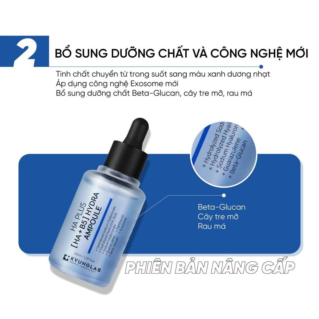 Kyung Lab Tinh chất dưỡng ẩm HA Plus (HA+B5) Hydra Ampoule 50mlKyung Lab Tinh chất dưỡng ẩm HA ...