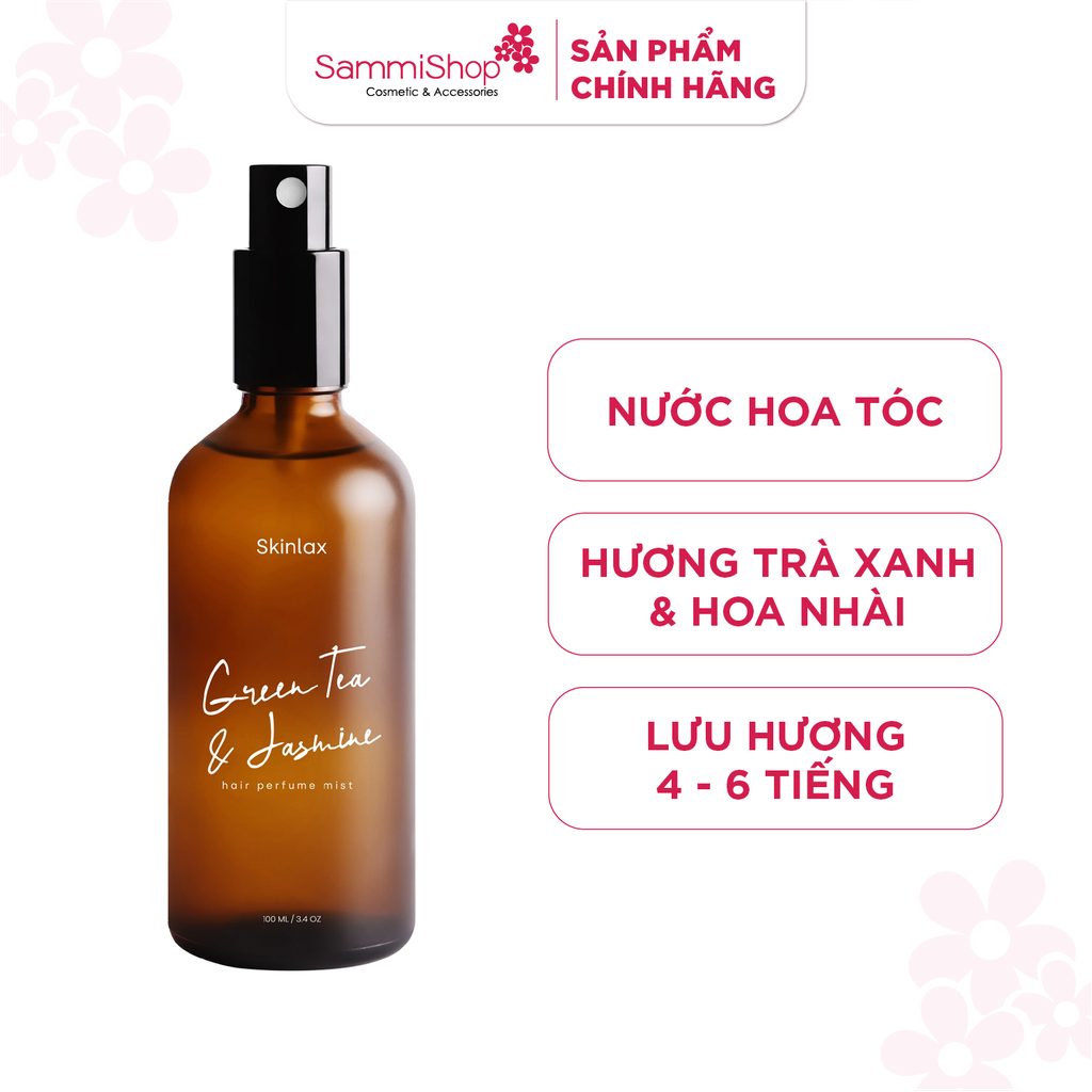 Skinlax Nước hoa tóc hương trà xanh hoa nhài 100mlSkinlax Nước hoa tóc ...