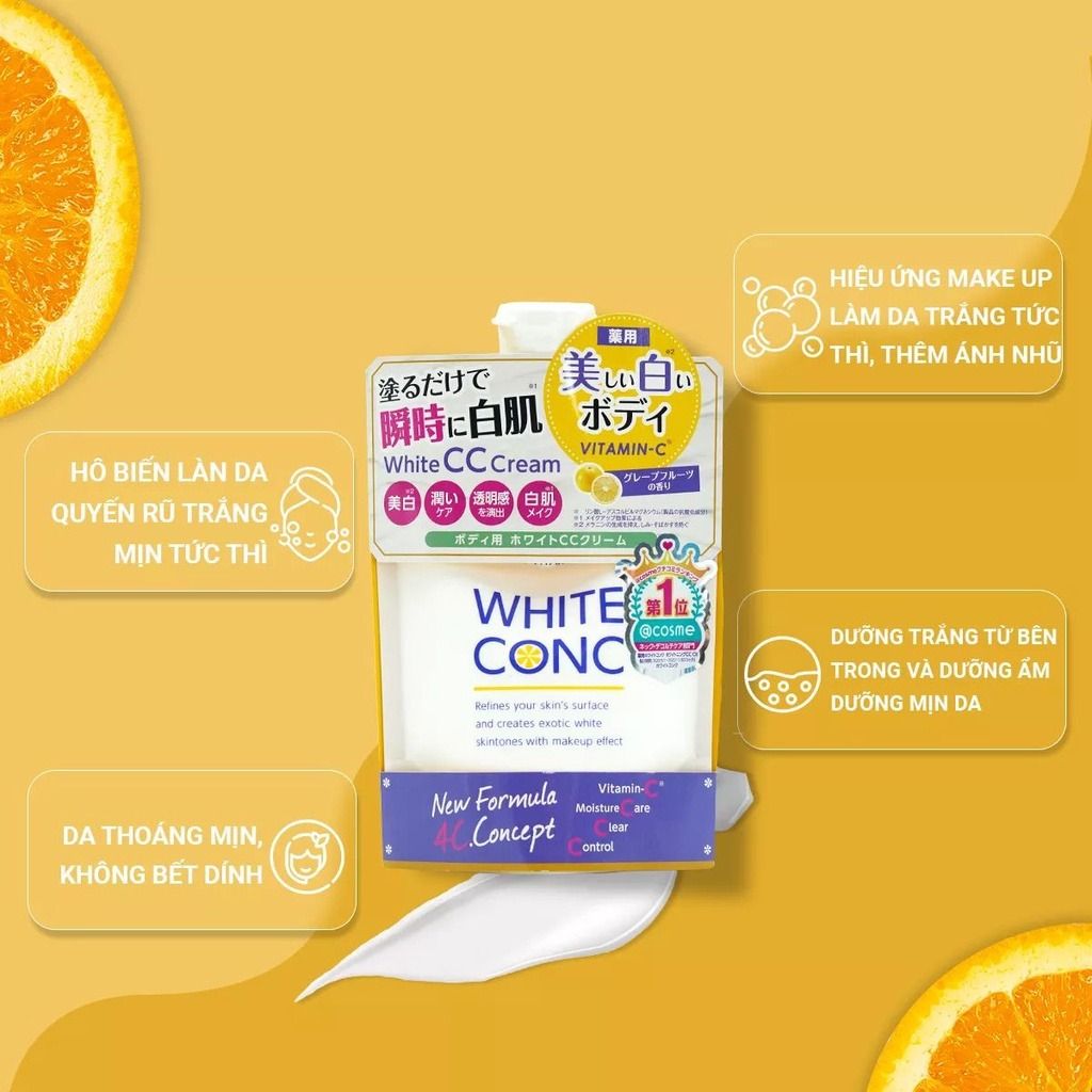 White conc Kem dưỡng toàn thân ban ngày White CC Cream 200gWhite conc ...