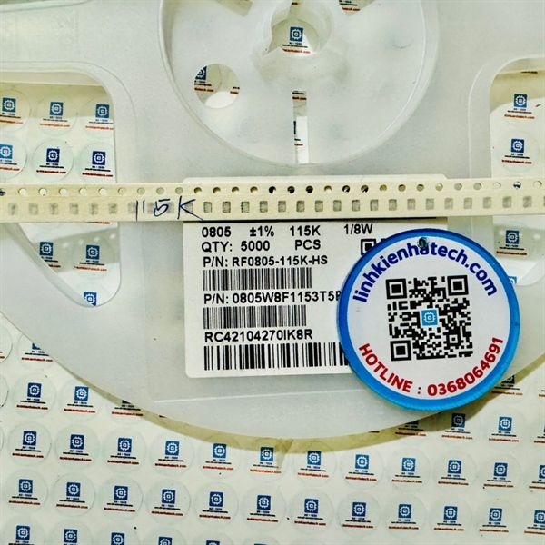 115K Trở Dán 0805 1/8W 1% 50 Con