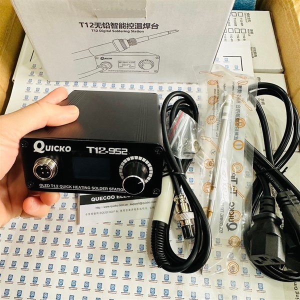 Trạm hàn T12 QUICKO T12-952 108W màn hình OLED chính hãng