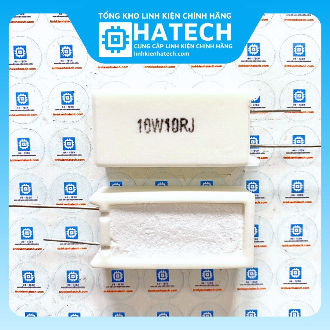 Điện trở sứ 10R 10R0 10RJ 10W chân đứng hàng chính hãng mới