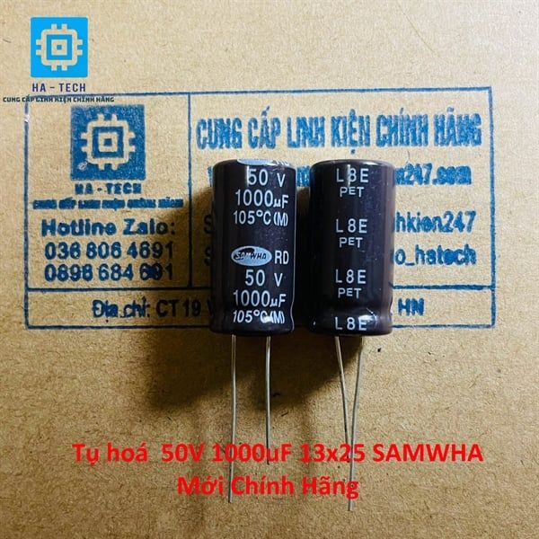 Tụ hoá 50V 1000uF 13x25 SAMWHA chính hãng mới 100%