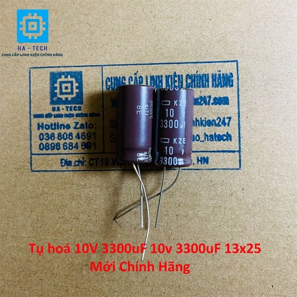 Tụ hoá 10V 3300uF 10v 3300uf 13x25 Chính hãng mới 100%