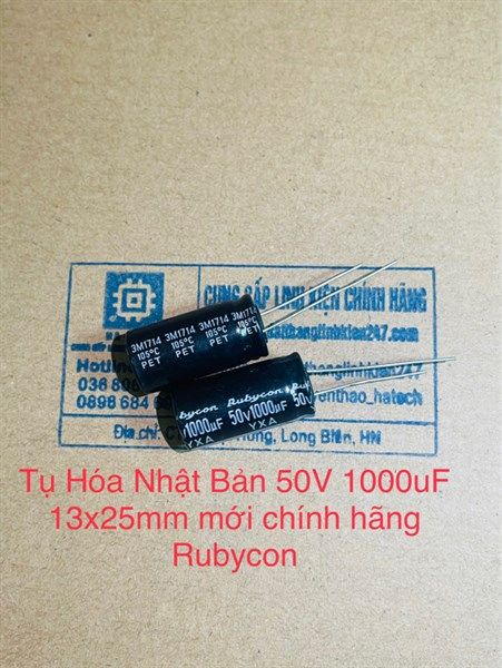 Tụ Hóa Nhật Bản 50V 1000uF 13x25mm mới chính hãng Rubycon, Nichicon