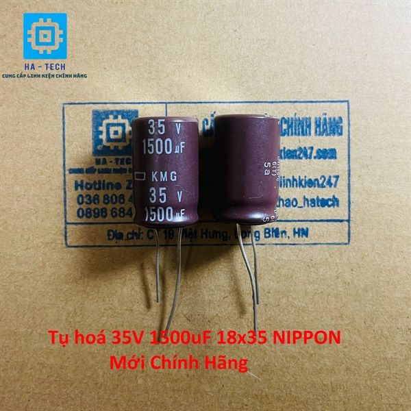 Túi 10 chiếc Tụ hoá 35V 1500uF 18x35 Nippon Chính hãng mới 100%