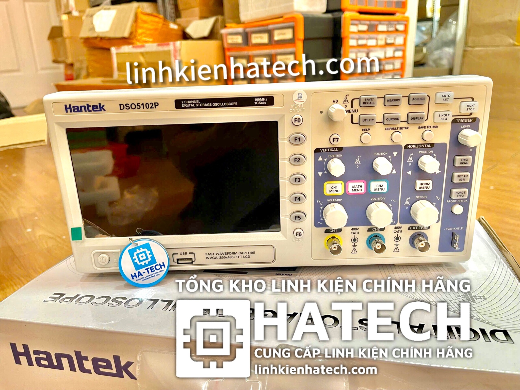 Máy hiện sóng Hantek DSO5102P 2 kênh dải đo 100Mhz - Digital Oscillosc