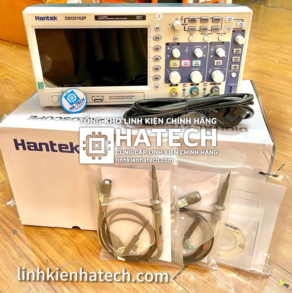 Máy hiện sóng Hantek DSO5102P 2 kênh dải đo 100Mhz - Digital Oscillosc