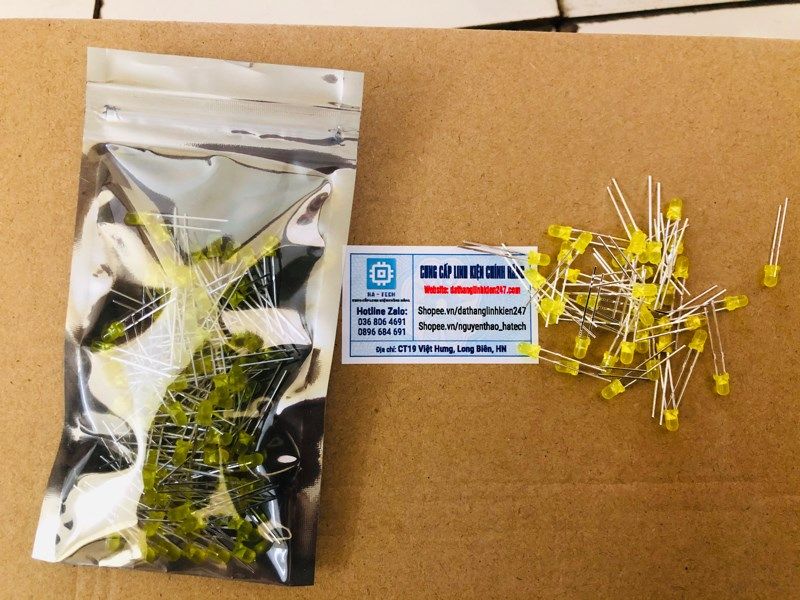 LED vàng siêu sáng 3mm túi 200 chiếc