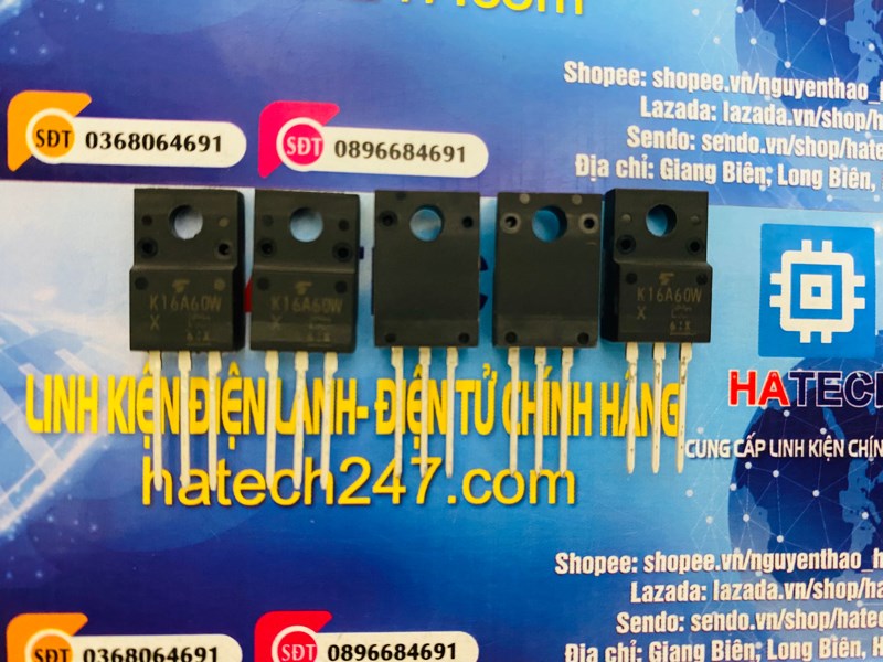 MOSFET N-CHANNEL K16A60W 16A60 K16A60 16A 600V Mới Chính Hãng Toshiba