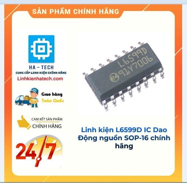 Linh kiện L6599D IC Dao Động nguồn SOP-16 chính hãng ST