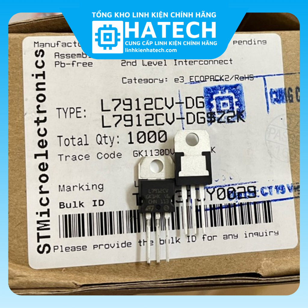 IC Nguồn L7912CV L7912 TO-220 Mới Chính Hãng ST 100%