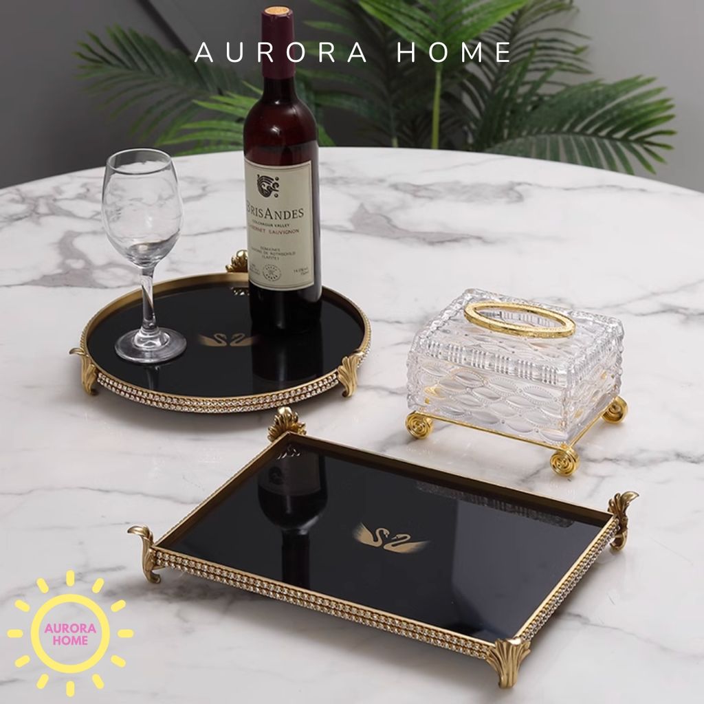 Khay decor luxury thiên nga sang trọng | Aurora Home