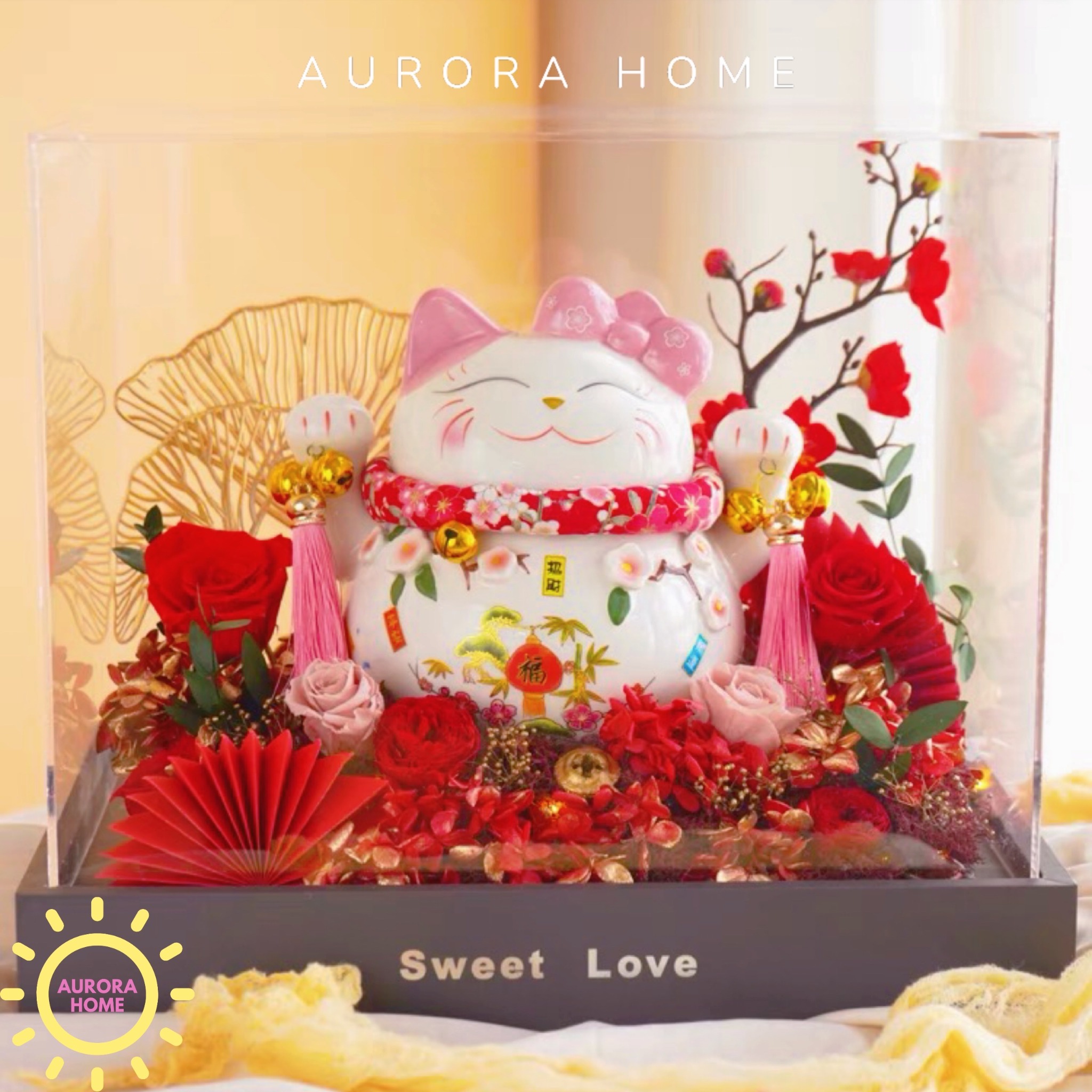 Vali hoa mèo thần tài may mắn - Quà tặng Tết, khai trương độc đáo