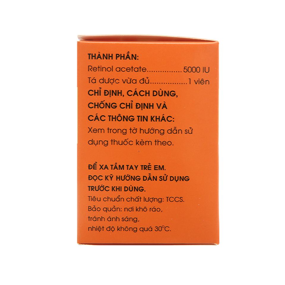Vitamin A 5000IU - Điều trị thiếu Vitamin A (Hộp 10 vỉ x 10 viên) – Nhà ...