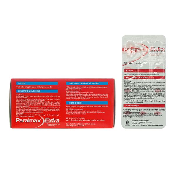 Paramax Extra - Giảm đau, hạ sốt (Hộp 15 vỉ x 12 viên) – Nhà Thuốc Helios