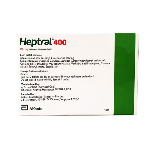 Heptral 400mg Abbott - Hỗ trợ tăng cường chức năng gan, bảo vệ gan (Hộ ...