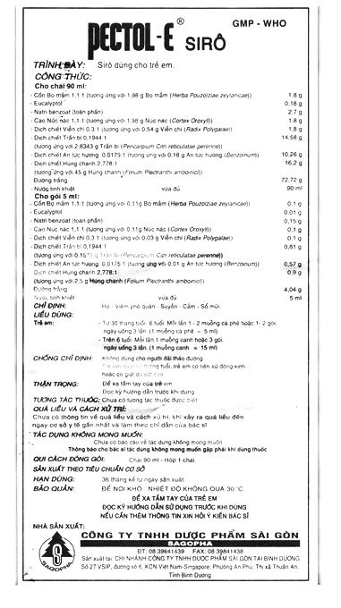 Siro Pectol-E trị ho, viêm phế quản (Hộp 1 chai 90ml) – Nhà Thuốc Helios