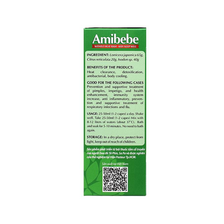 Amibebe Herbe - Nước tắm trẻ em hỗ trợ điều trị rôm sẩy, mụn nhọt, lở ...