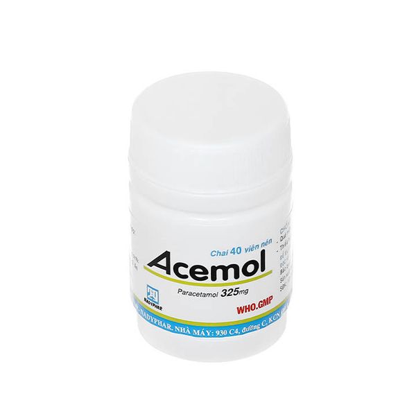 Acemol 325mg - Giảm đau, hạ sốt (Hộp 40 viên) – Nhà Thuốc Helios