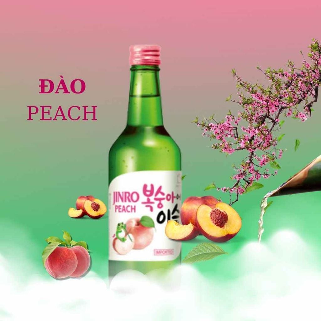 Rượu Soju Hàn Quốc Jinro vị Đào Peach 360ml - Chính Hãng – Thế Giới Soju