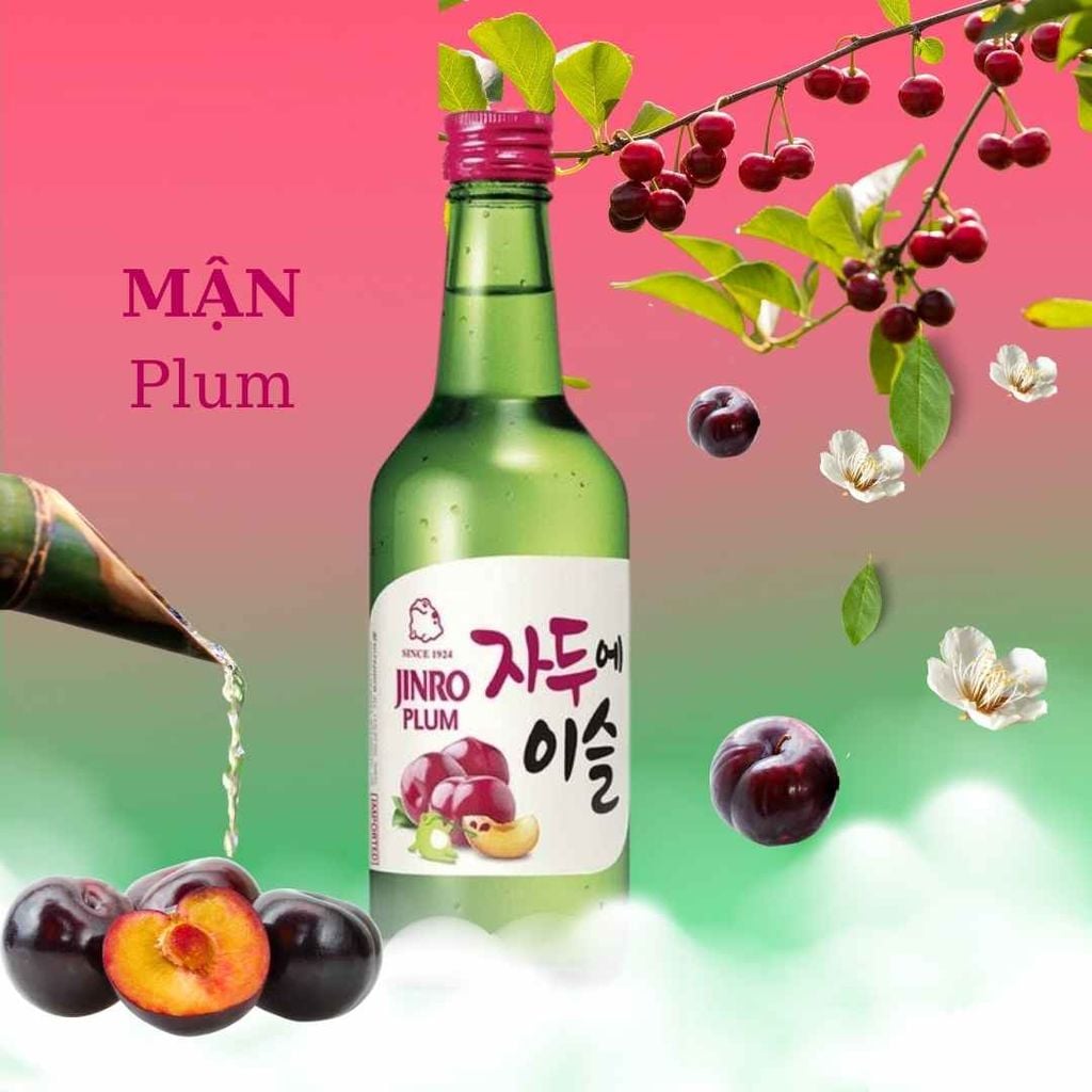 Rượu Soju Hàn Quốc Jinro vị Mận Plum 360ml-Chính Hãng – Thế Giới Soju