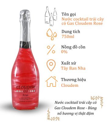 Nước Cocktail Trái Cây Có Gas Cloudem Rose - Chai 750 ml – Cỏ Sáu Lá ...