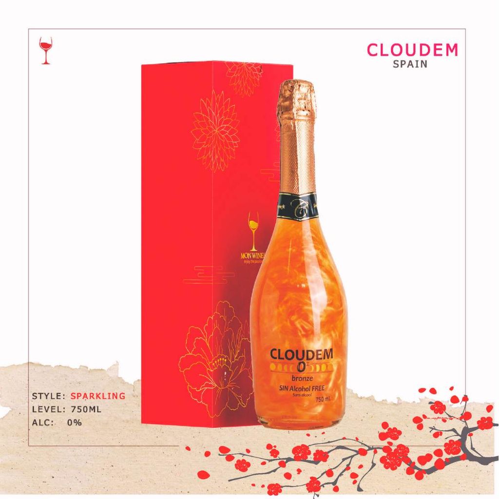 Bộ hộp quà 01 chai Cider Tây Ban Nha CLOUDEM Bronze 750 ml - Quà Tết 2 ...