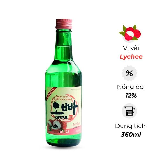 Rượu Soju Hàn Quốc Oppa vị Vải Lychee 360ml - Chính Hãng – Cỏ Sáu Lá ...