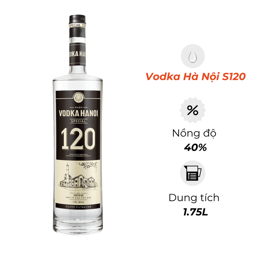 Rượu Vodka Hà Nội S120 - Chai 1L75 40% (Bottle Vodka Ha Noi) – Cỏ Sáu ...