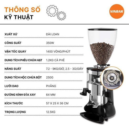 Máy Xay Cà Phê HC 600 Đen