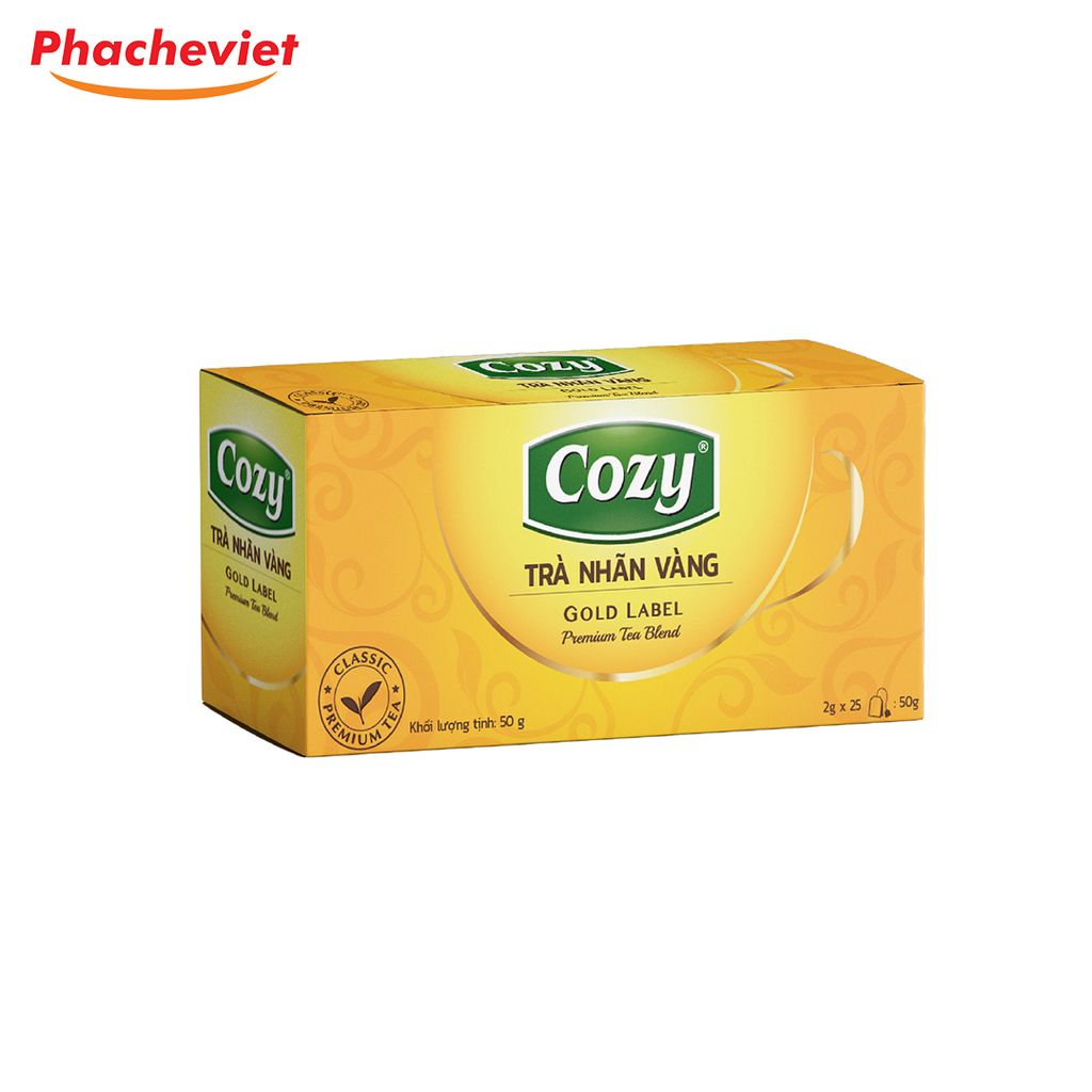 Cozy Trà Nhãn Vàng Gold Label hộp 200g gồm 100 gói - Phacheviet.com