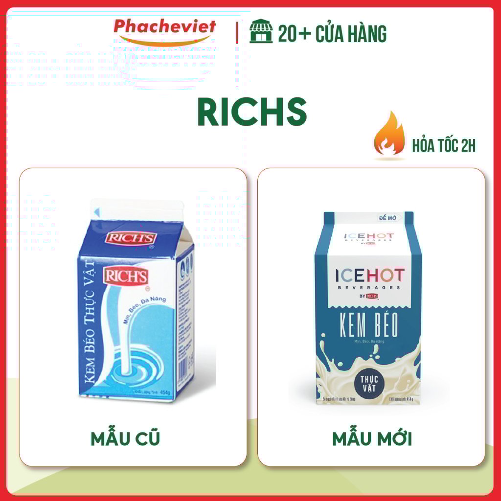 Kem Béo Thực Vật Rich's Ice Hot 454g (Rich Lùn)