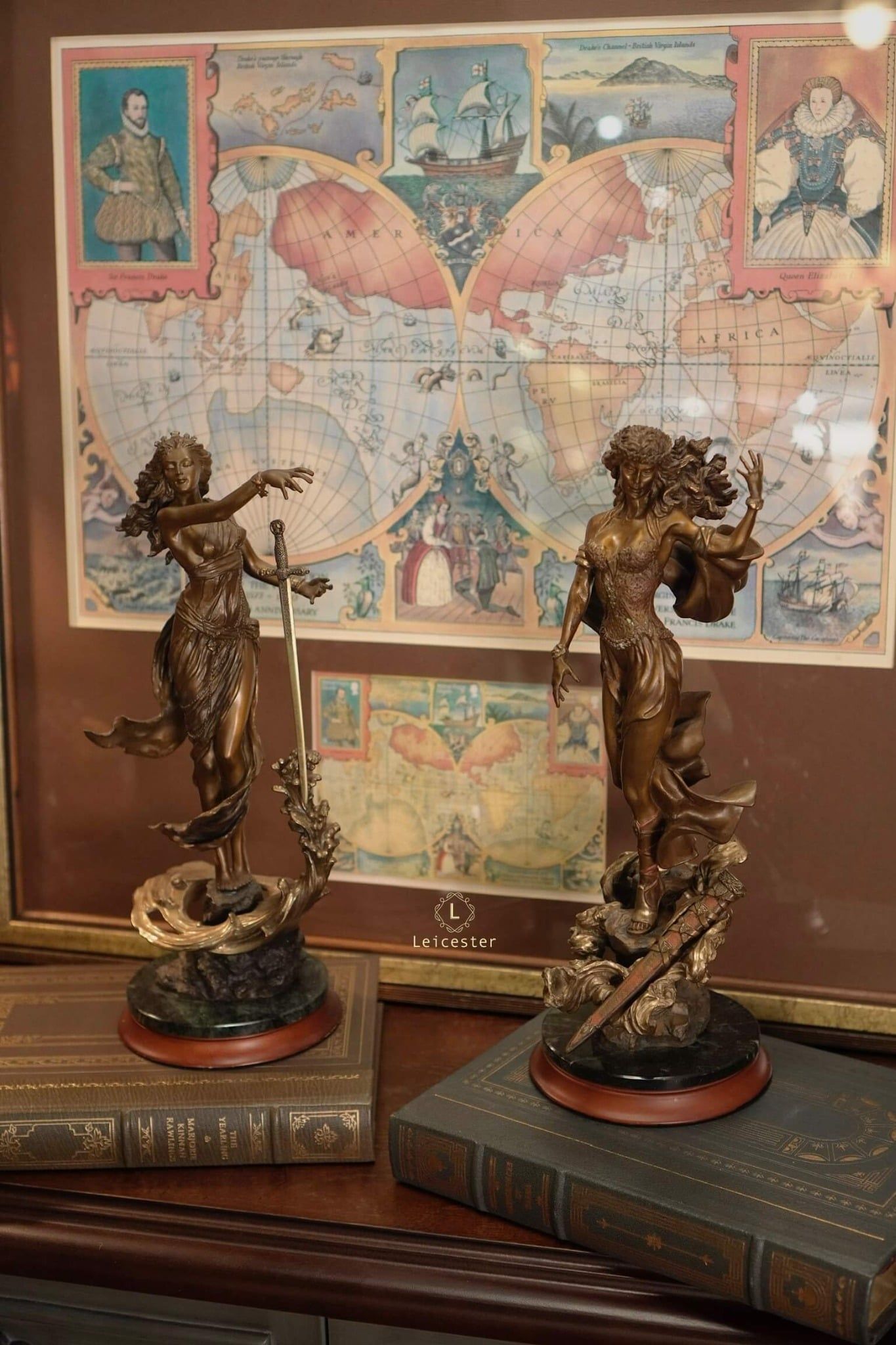Morgan le Fay & The Lady Of The Lake bronze statue by Franklin Mint ...