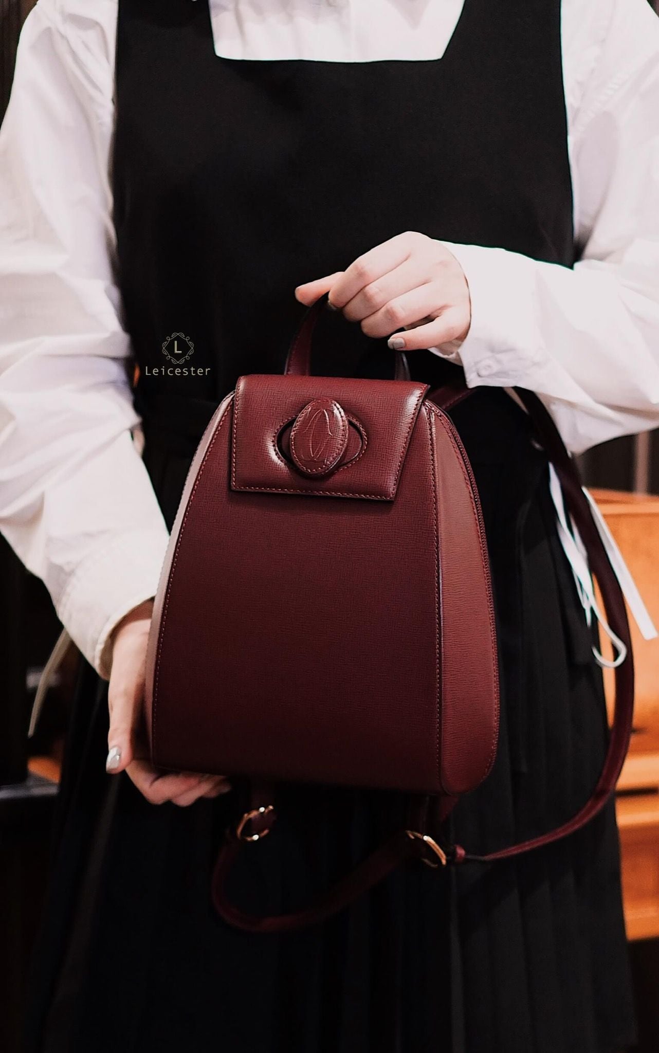CARTIER BURGUNDY TURNLOCK BACKPACK – Leicester
