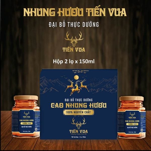Cao Nhung Hươu 300ml | Hộp 2 lọ x 10g Cao Nhung Hươu – Nhung Hươu Tiến Vua