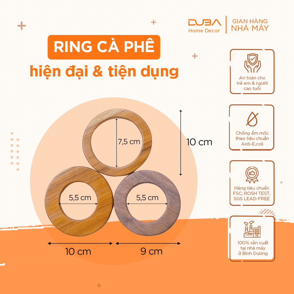 Ring gỗ cho máy pha cà phê Espresso Staresso Basic & Staresso Mini - D