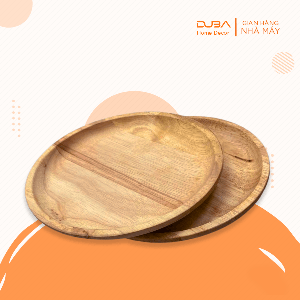 Khay gỗ decor, dĩa gỗ cao su, đĩa gỗ đựng đồ ăn chuẩn an toàn xuất khẩ