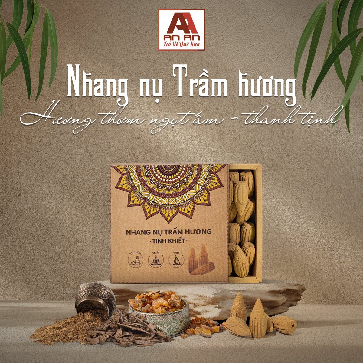 NHANG NỤ TINH KHIẾT TRẦM HƯƠNG – Nhang sạch Thảo Mộc An An