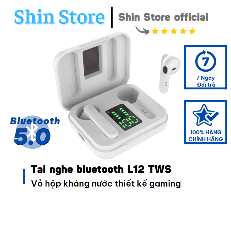 Tai nghe bluetooth L12 TWS không dây Kháng nước IPx8 Thiết kế gaming
