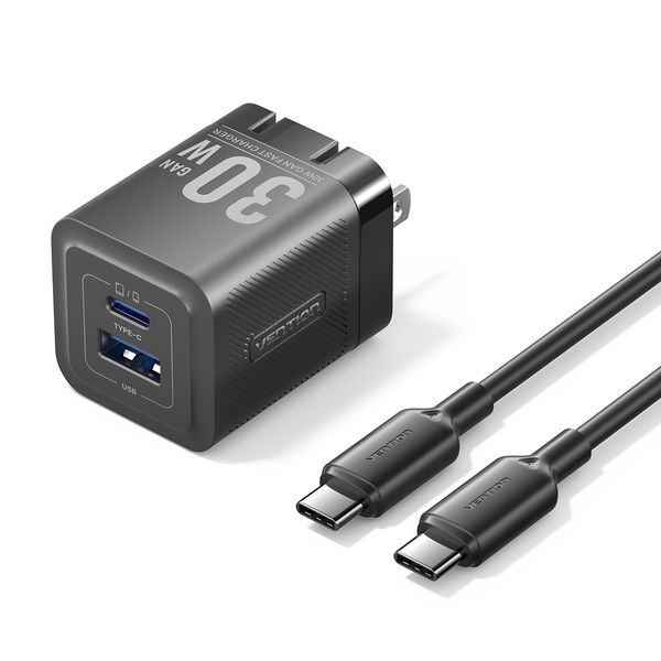 Bộ Sạc Nhanh C+A Kèm Cáp C to C VENTION FEQ 30W – Promax Studio