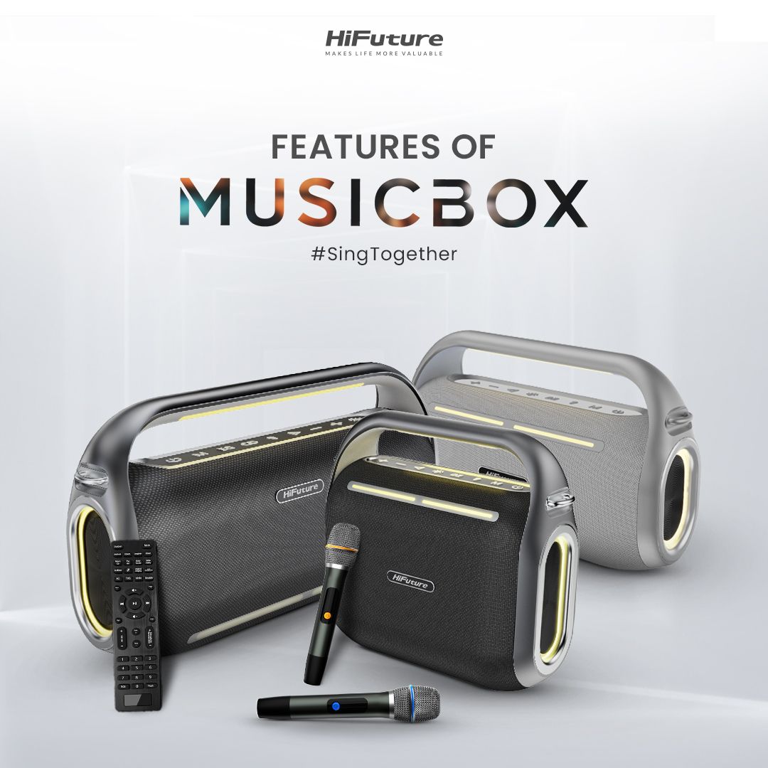 Loa Bluetooth Karaoke HiFuture MusicBox 100 (70W, 8000mAh, kèm 2 Mic ...