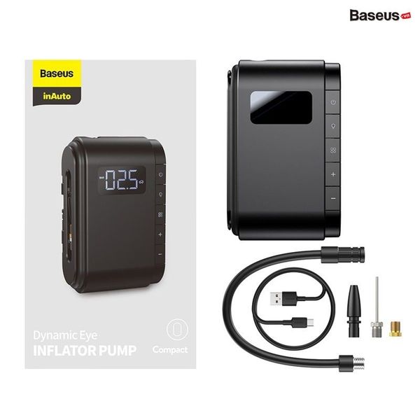 Máy bơm lốp xe hơi Baseus Dynamic Eye Inflator Pump (45W, 5~150PSI, Mà ...