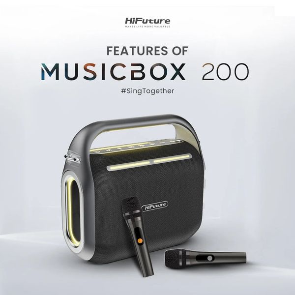 Loa Bluetooth Karaoke HiFuture MusicBox 200 (100W, 12000mAh, kèm 2 Mic ...