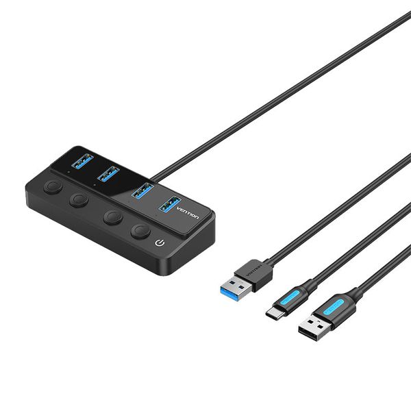 HUB Mở Rộng Đa Năng USB3.0 to 4*USB3.0 + C Power Switches VENTION CHW ...