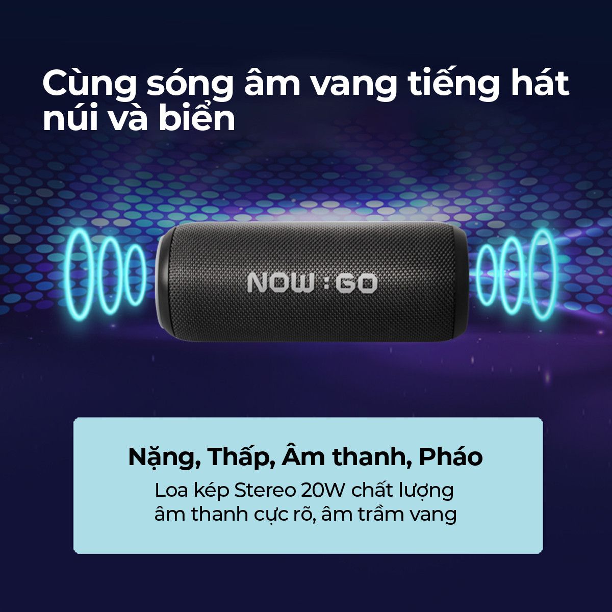 Loa Bluetooth di động NowGo F6 Ultra Bass 20W – Promax Studio