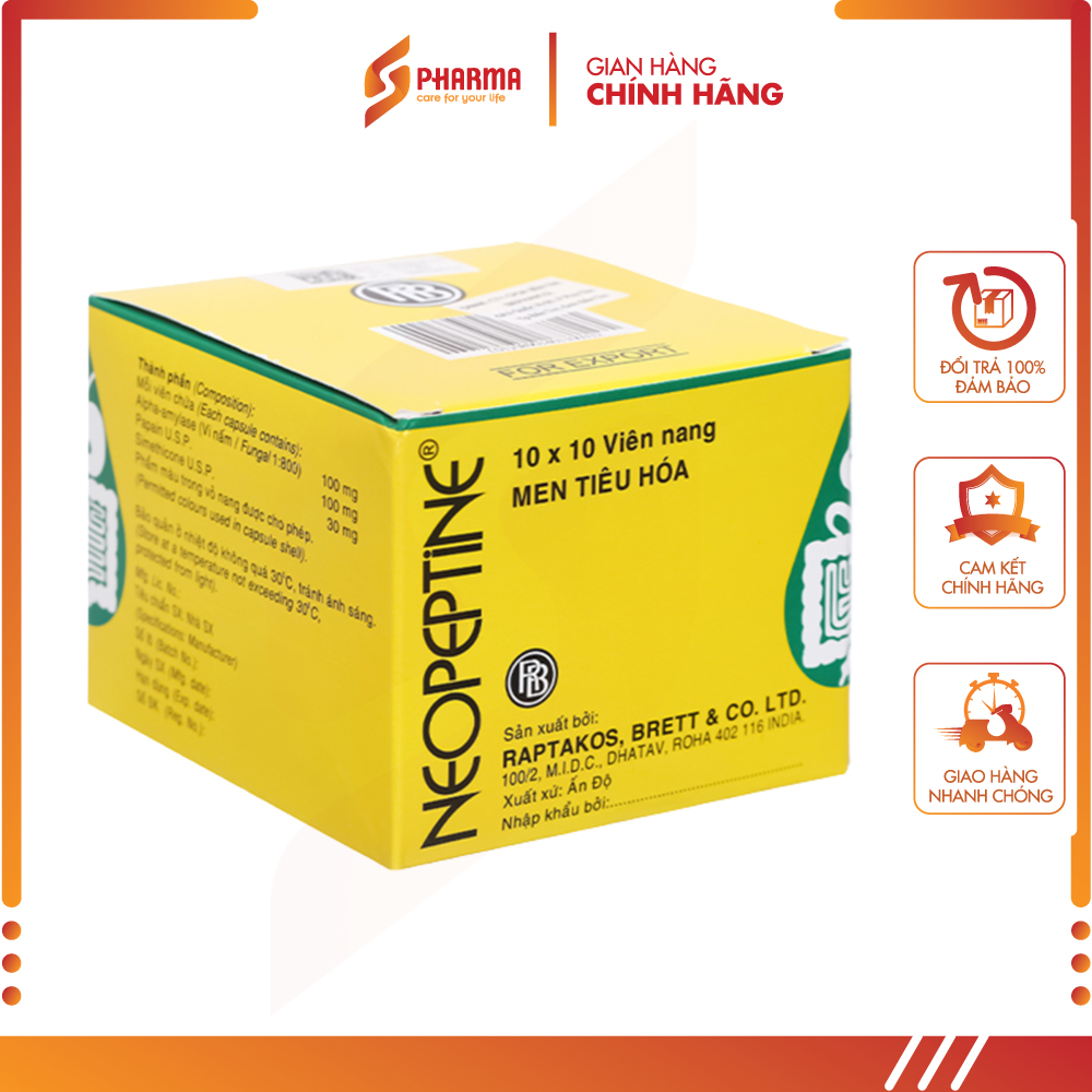 NEOPEPTINE – TRỊ ĐẦY HƠI KHÓ TIÊU – RAPTAKOS BRETT Co.LTD [ẤN ĐỘ] – 10 ...