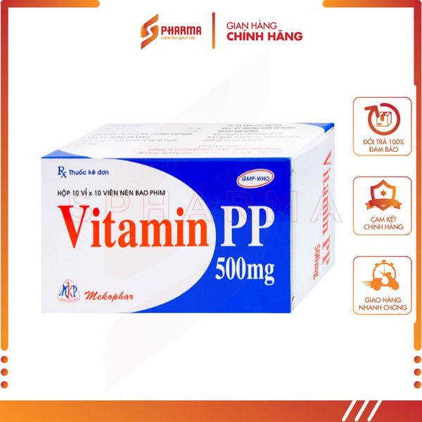 Vitamin Pp 500mg ĐiỀu TrỊ BỆnh Pellagra Mekophar [viỆt Nam] 10 V